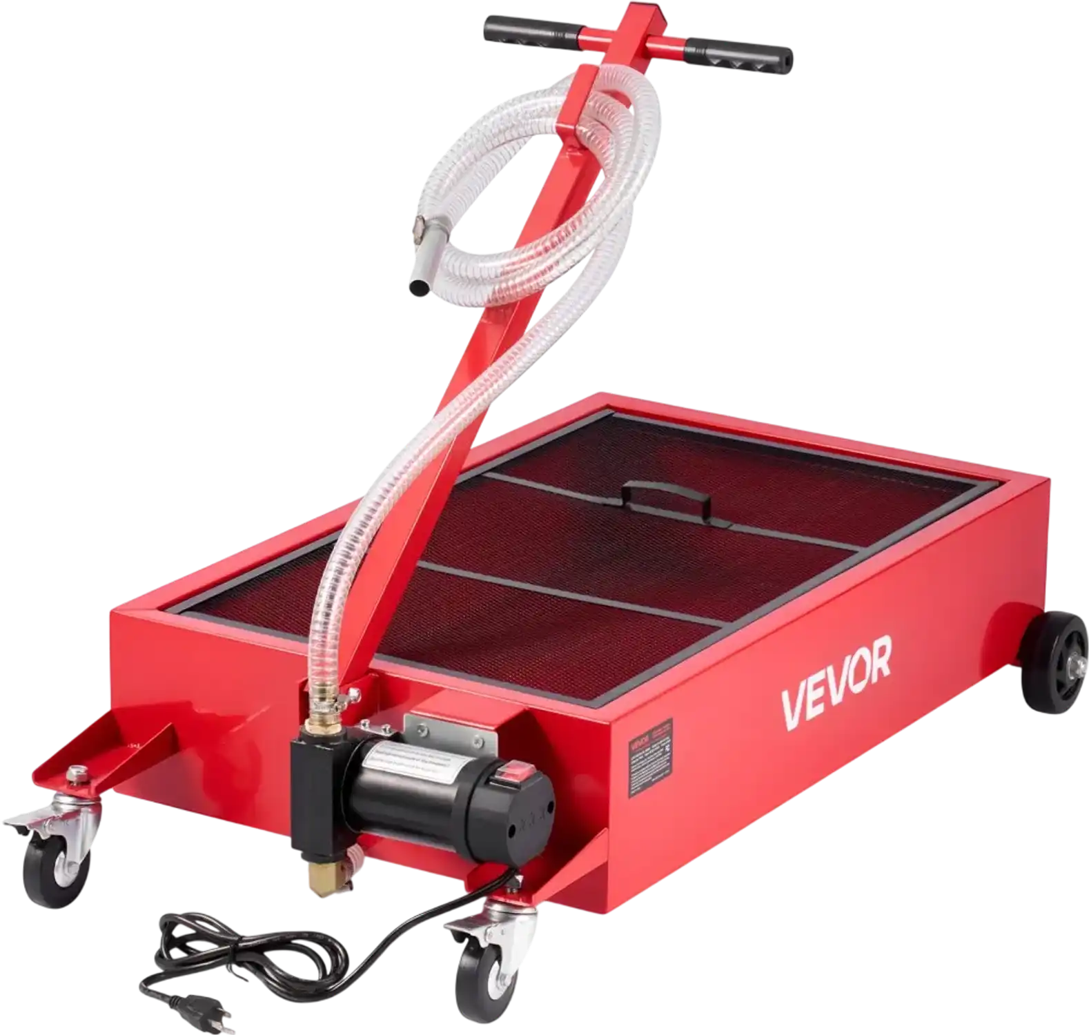 Vevor Oil Drain Pan Low-Profile 17-Gallon Rolling Pan with Electric Pu ...