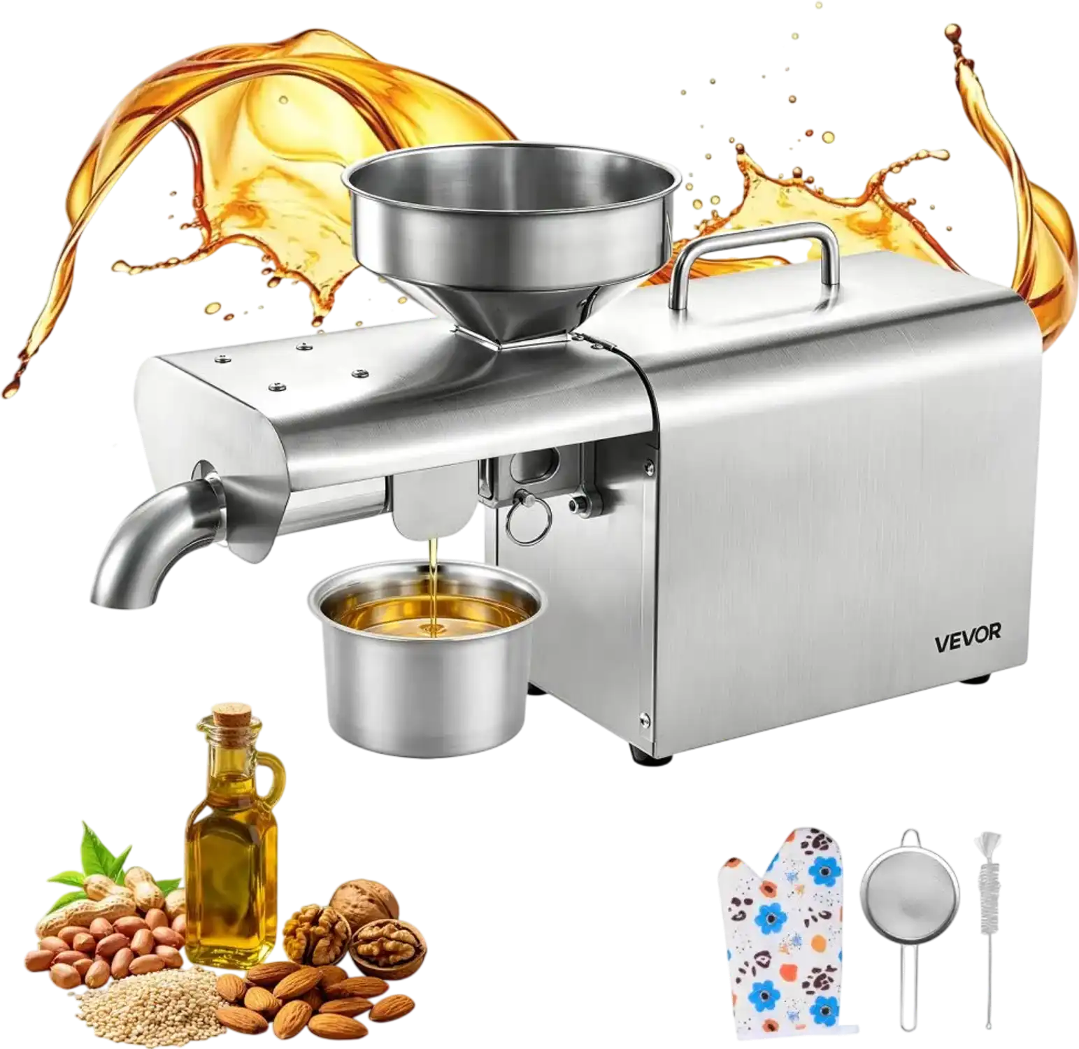 Vevor Oil Press Machine Automatic Electric Oil Maker 8.27 lbs/h 750W N ...