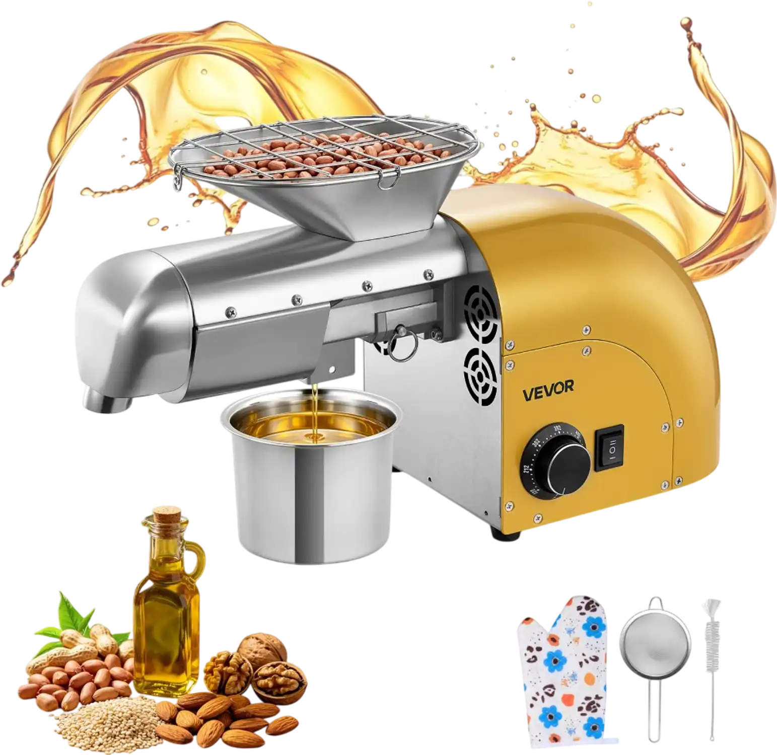 Vevor Oil Press Machine 1250W Automatic Electric Oil Maker New ...