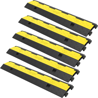 Vevor Cable Protector Ramp 5-Pack 2-Channel 40" x 9.7" x 2" Rubber Spe ...