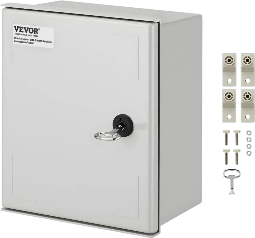 Vevor Electrical Enclosure Box Fiberglass NEMA 4X 12 x 10 x 6" Wall-Mo ...