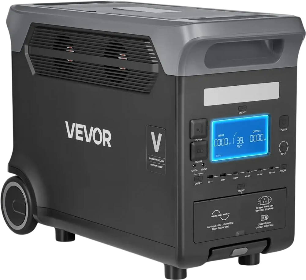 Vevor Portable Power Station 3000W 3072Wh LiFePO4 Battery Backup New ...