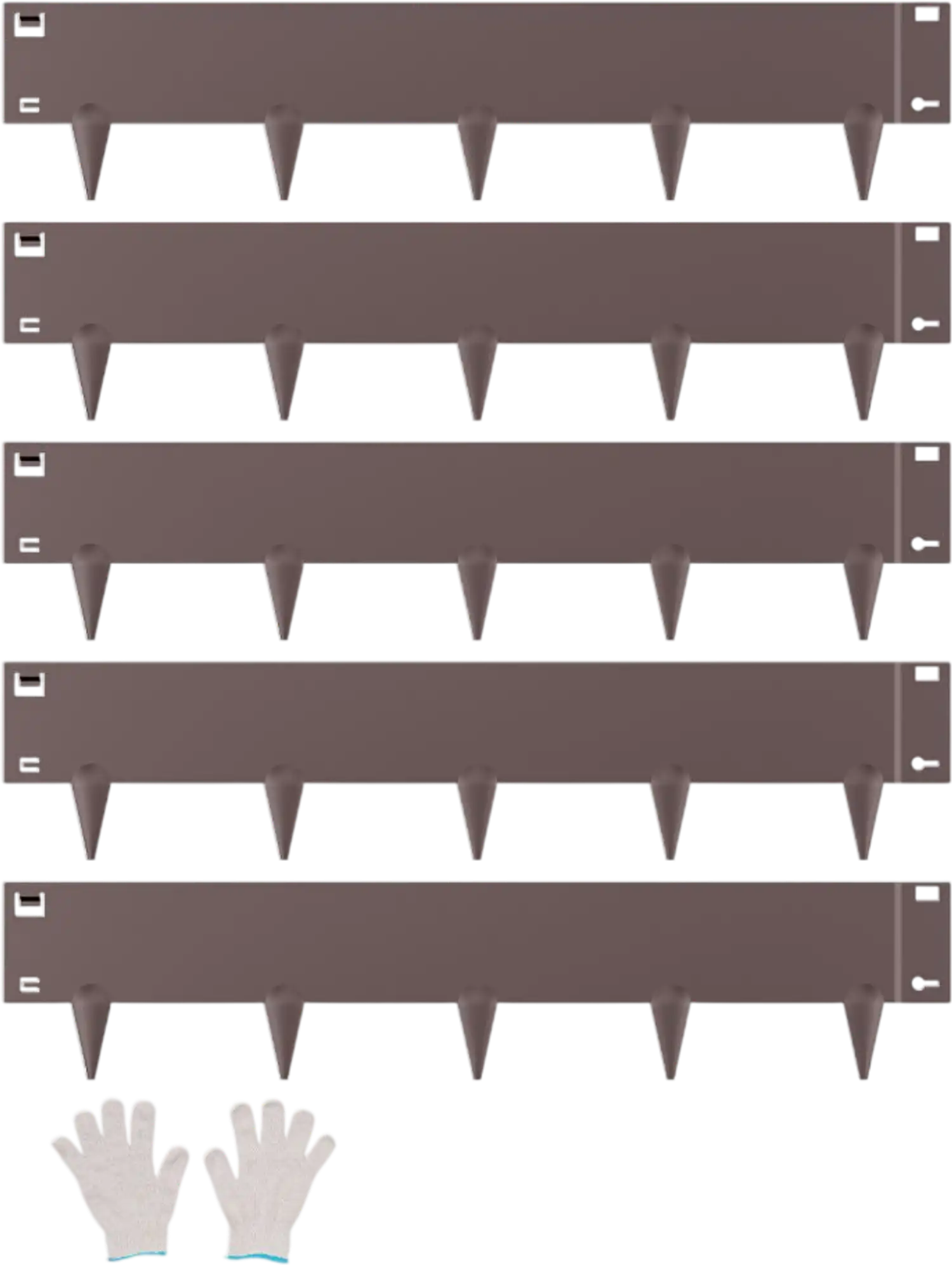 Vevor Landscape Edging Steel Garden Border 5-Pack 39" x 5" Brown New ...