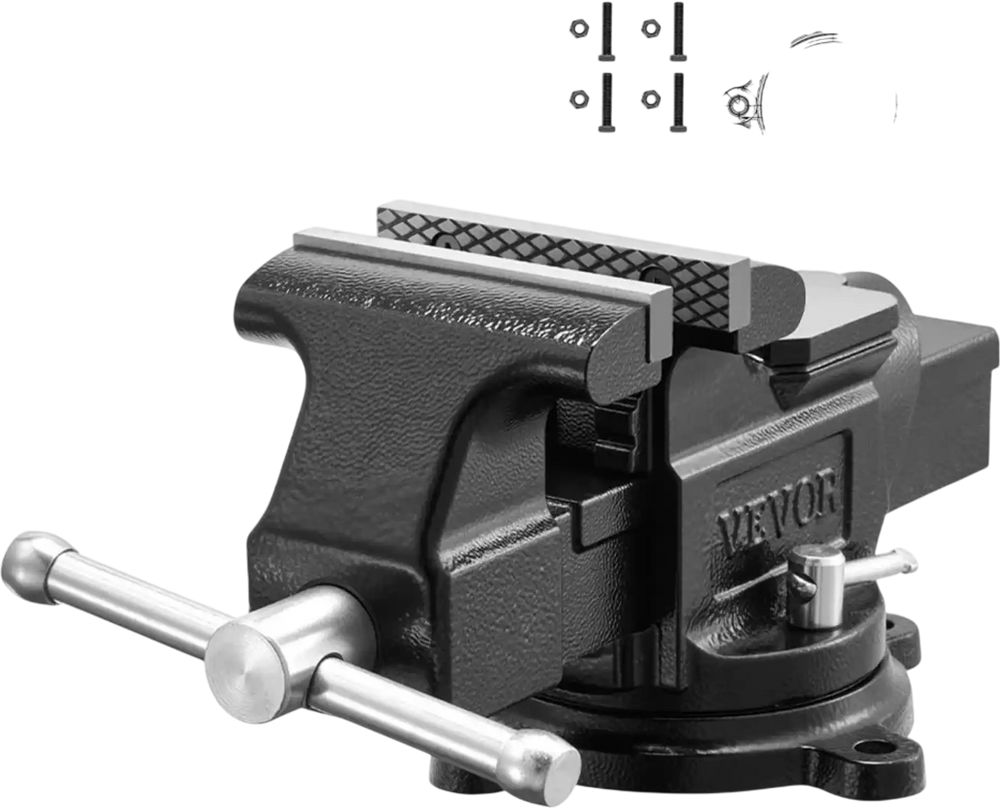 Vevor Bench Vise Heavy Duty 4" Jaw Width Swivel Base with Anvil New ...
