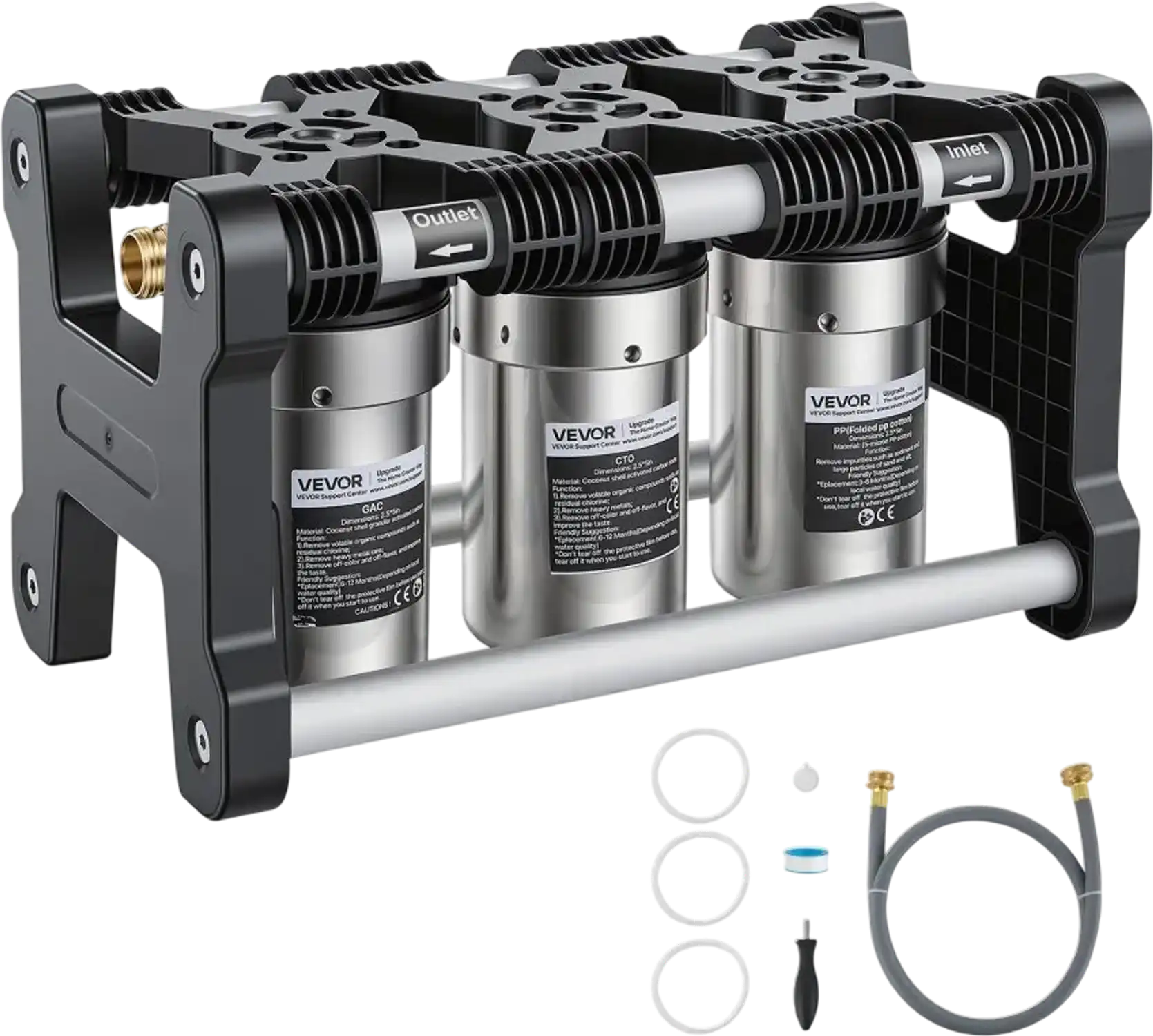 Vevor RV Water Filter System 3-Stage 5-Micron Filtration for RVs & Cam ...