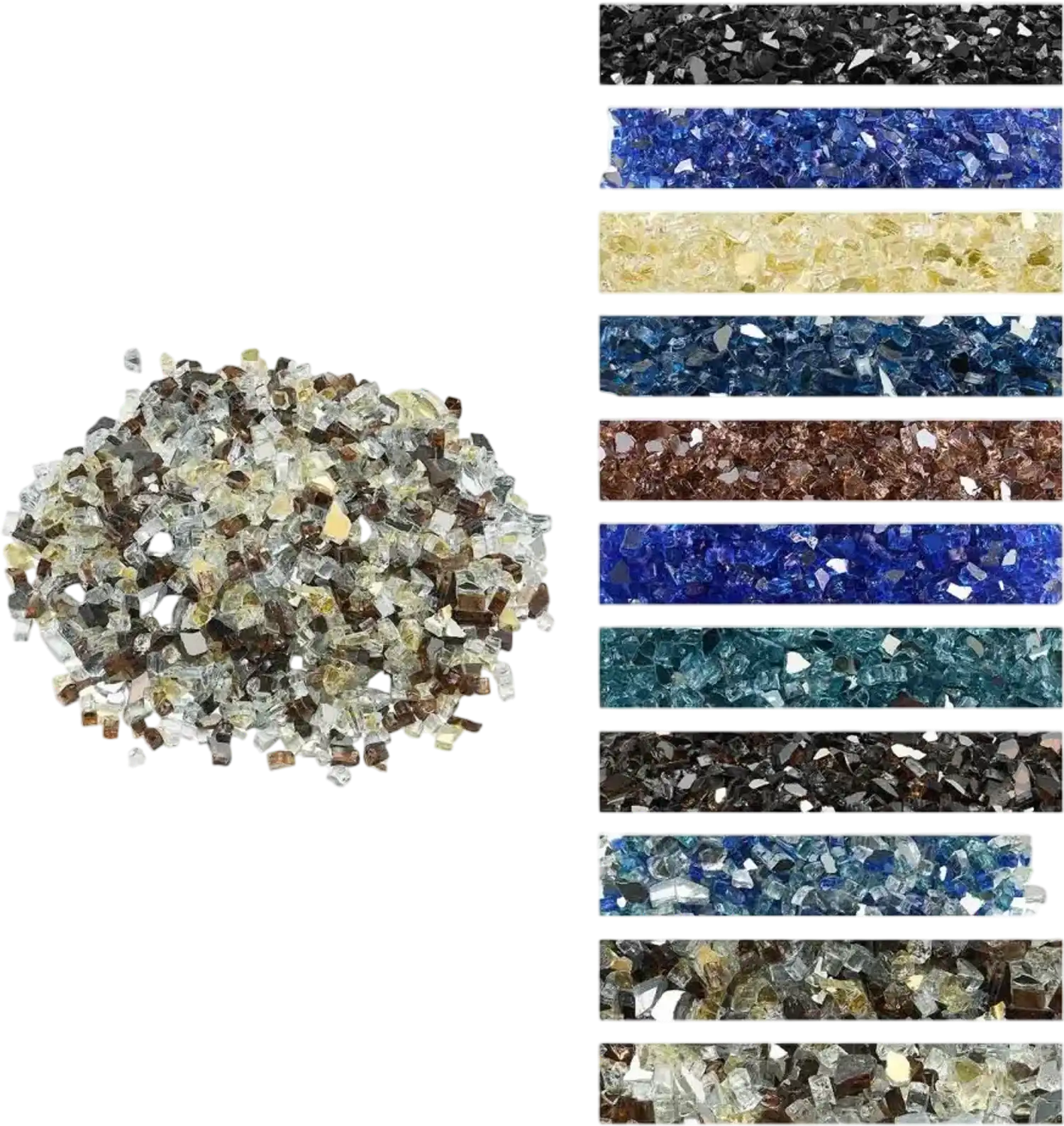 Vevor Fire Glass 10 lbs 1/2" Reflective Copper Clear Gold New – FactoryPure