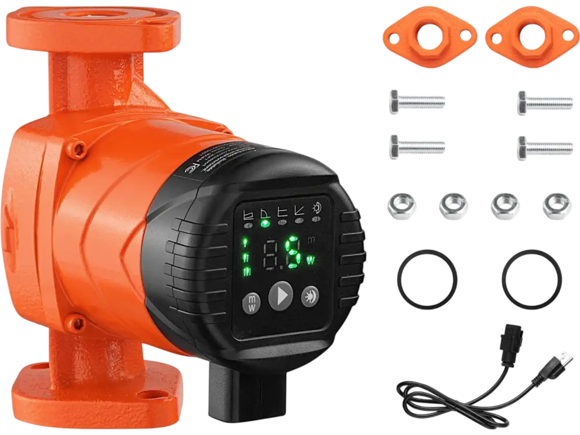 Vevor Circulator Pump 16 GPM Cast Iron Hot Water Recirculating 20' 120 ...
