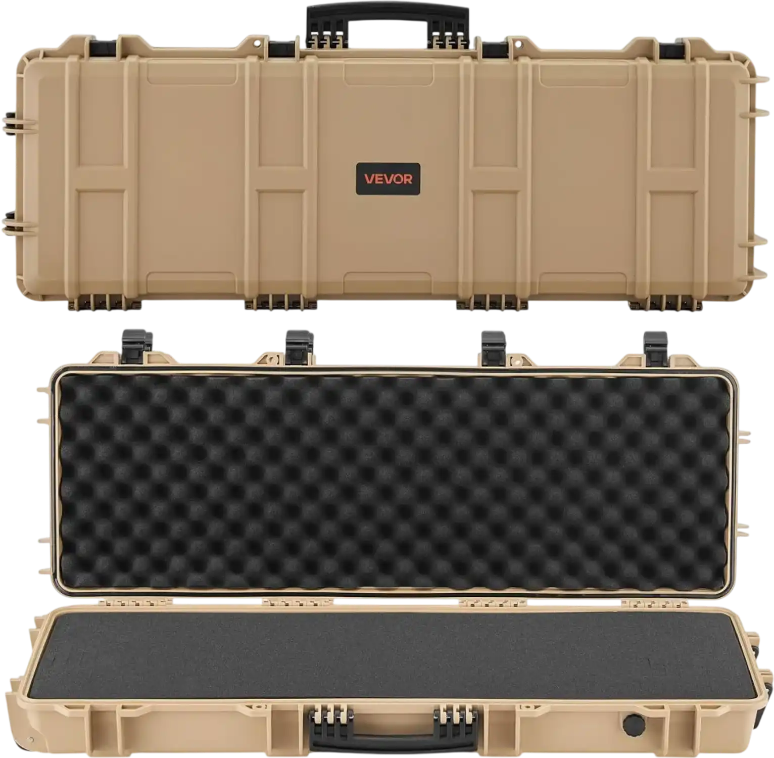 Vevor Rifle Case 40" Lockable Hard Gun Storage with Wheels Khaki New ...