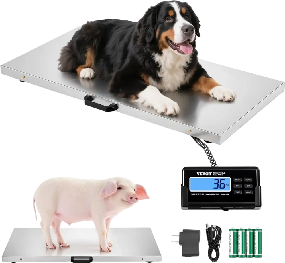 Vevor Postal Scale 1100 lbs Digital Commercial Weight Scale with LCD D ...