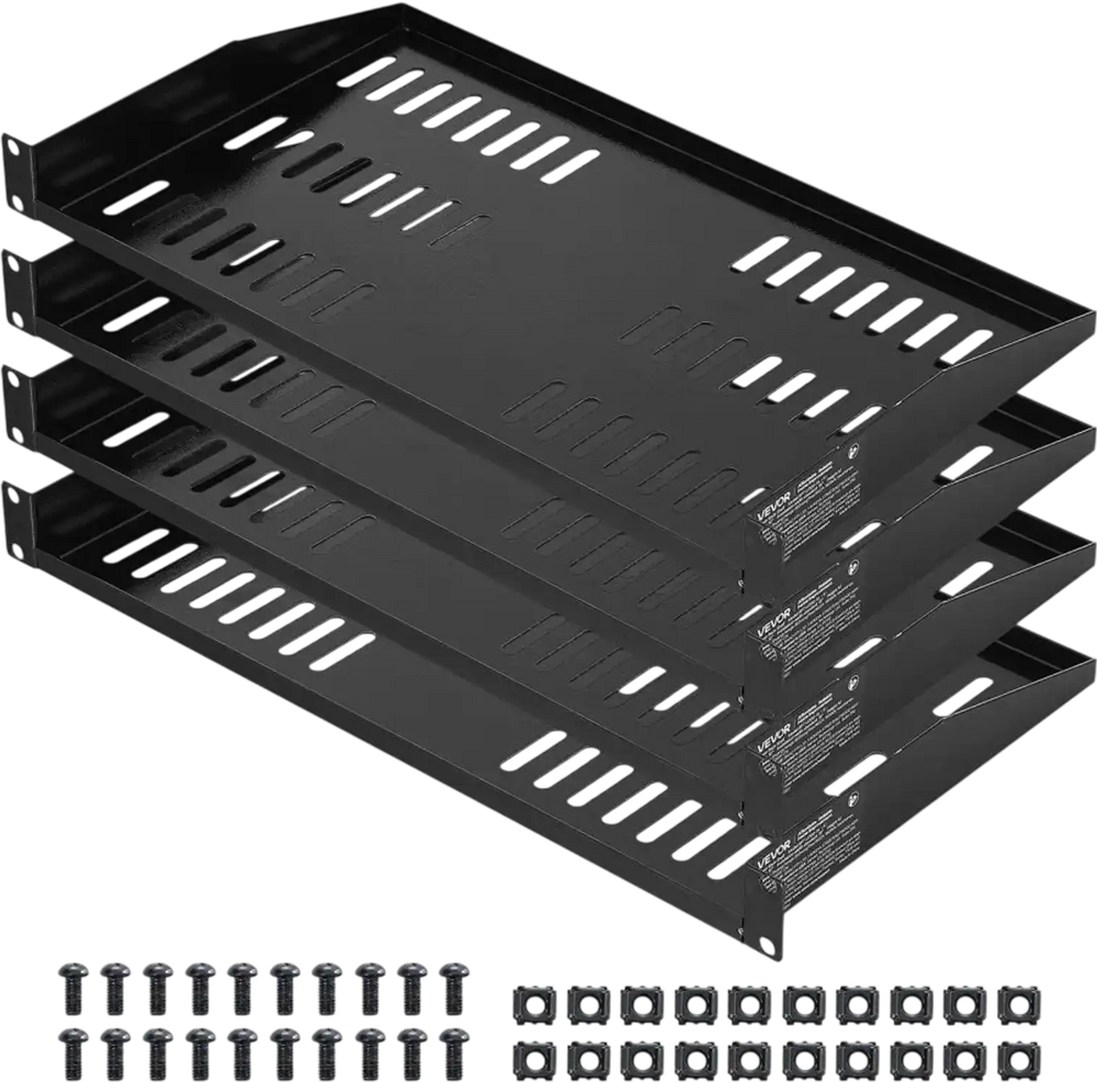 Vevor Server Rack Shelf 4-Pack 1U 10" Vented Mount Tray New – FactoryPure