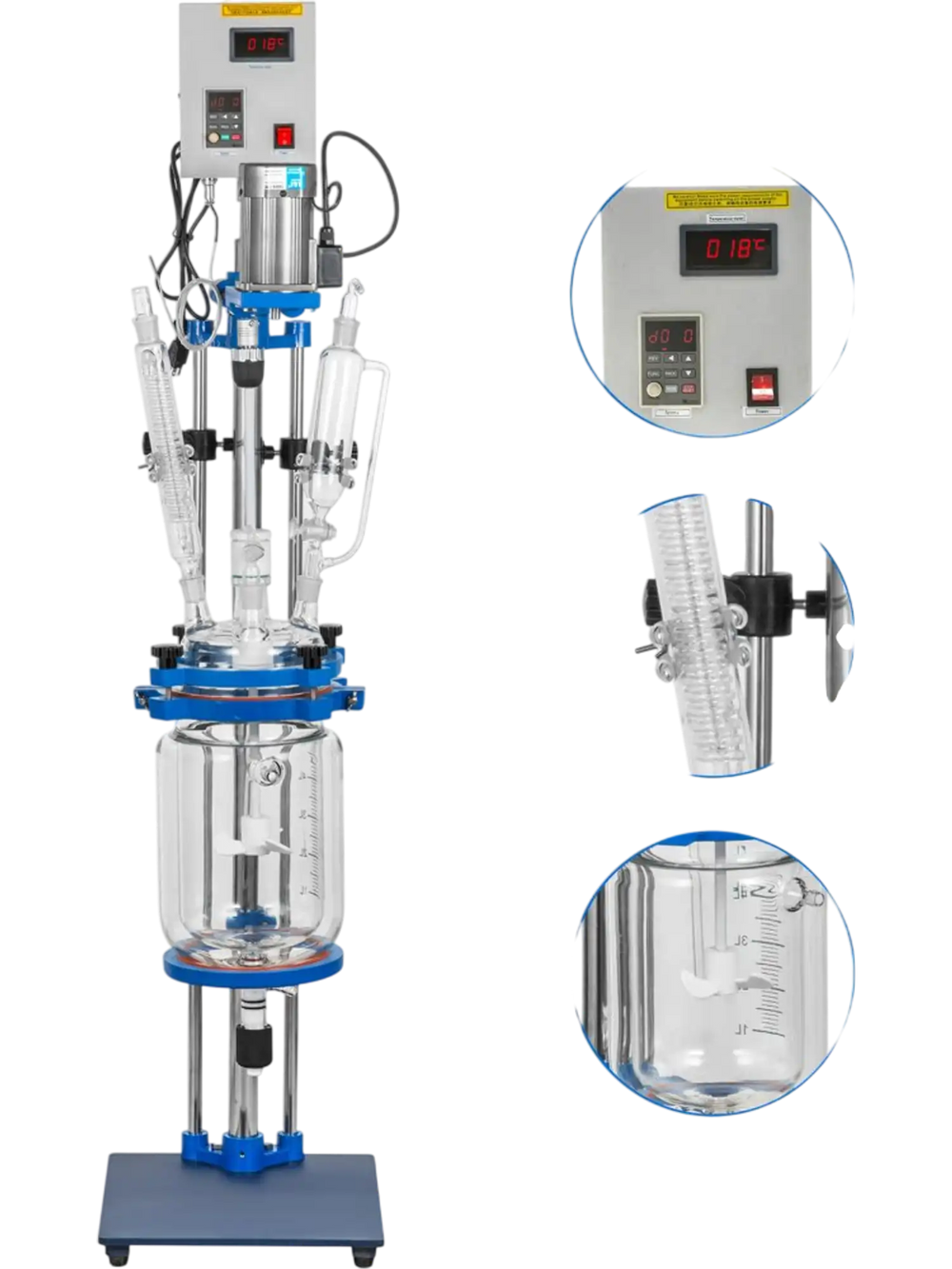 Vevor Jacketed Reactor 5L Laboratory Glass Reaction Vessel New ...