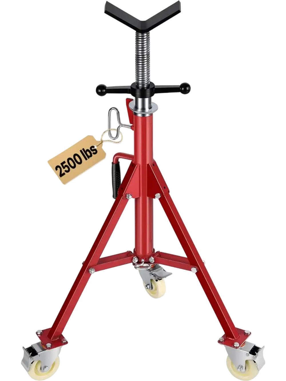 Vevor Pipe Stand Adjustable V-Head Folding Jack Stand with Casters 20 ...
