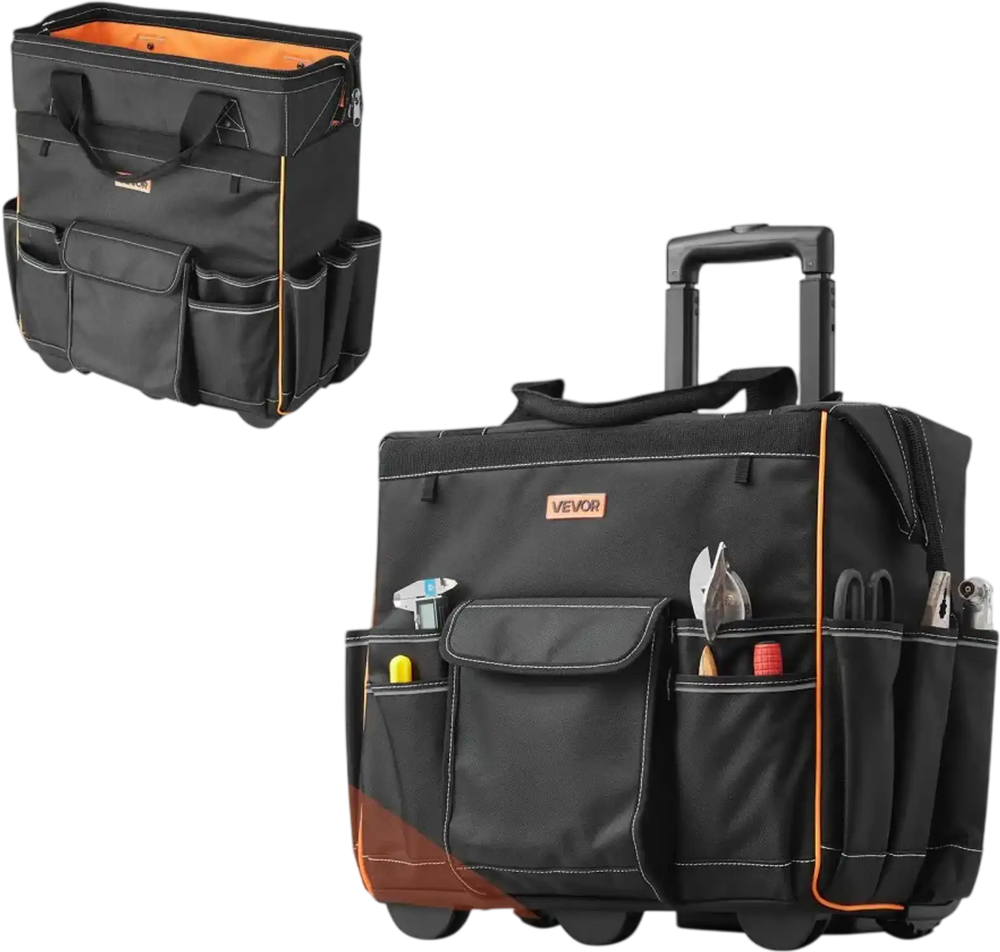 Vevor Rolling Tool Bag Heavy-Duty 18" Tool Organizer with Wheels New ...