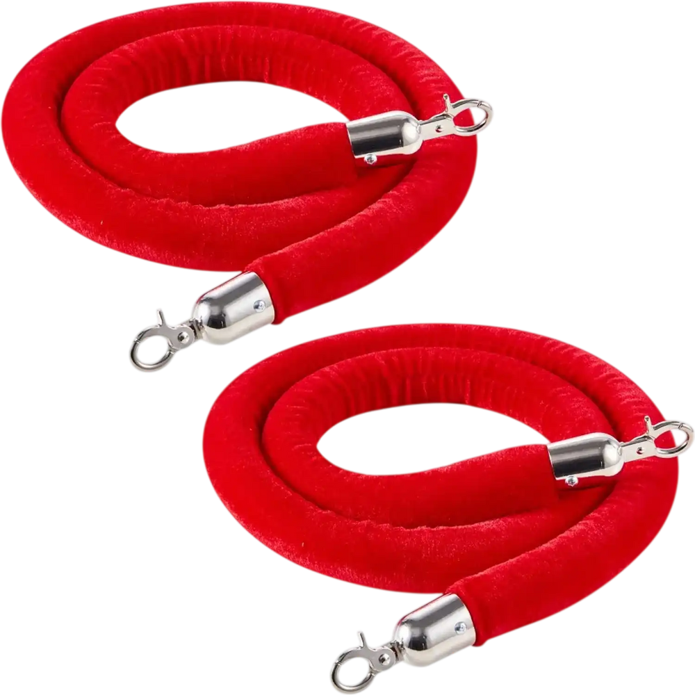 Vevor Stanchion Ropes Red Velvet Crowd Control Barrier 2 Pcs 5' New ...