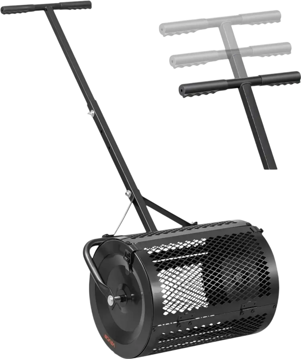 Vevor Compost Spreader 16.5" Peat Moss Roller Lawn Spreader New ...
