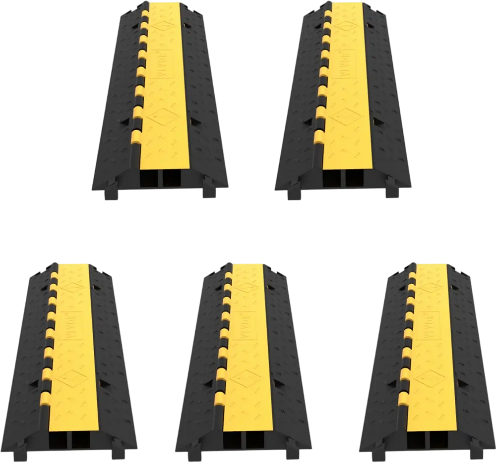 Vevor Cable Protector Ramp 5-Pack 2-Channel 66,000 lbs Black and Yello ...