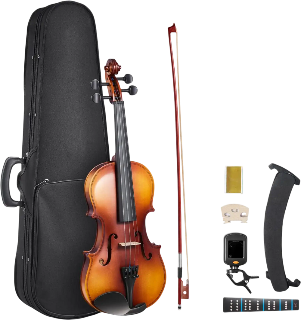 Vevor Violin 3/4 Size Fiddle Set for Adult Beginners with Case Rosin B ...