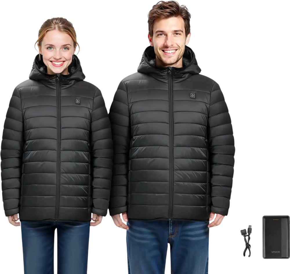 Vevor Heated Jacket Women's Soft Shell Electric Heating Coat L Black N ...