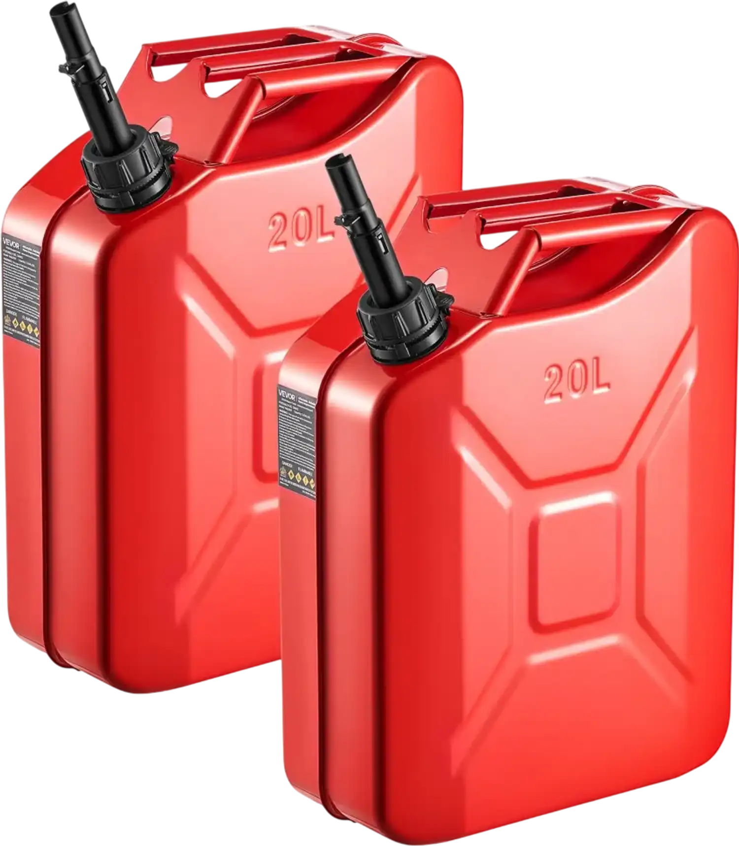 Vevor Fuel Jerry Can 5.3 Gallon Metal Gas Container with Spout Comfort ...