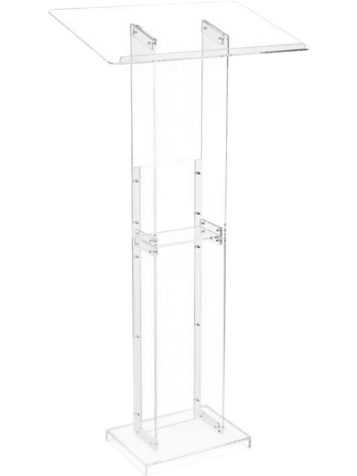Vevor Podium Stand 50" Acrylic Lectern with Storage Shelf and Wide Rea ...