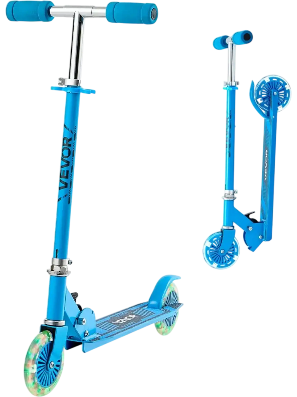 Vevor Scooter Kick Scooter for Kids 2-Wheel Light-Up Wheels Adjustable ...