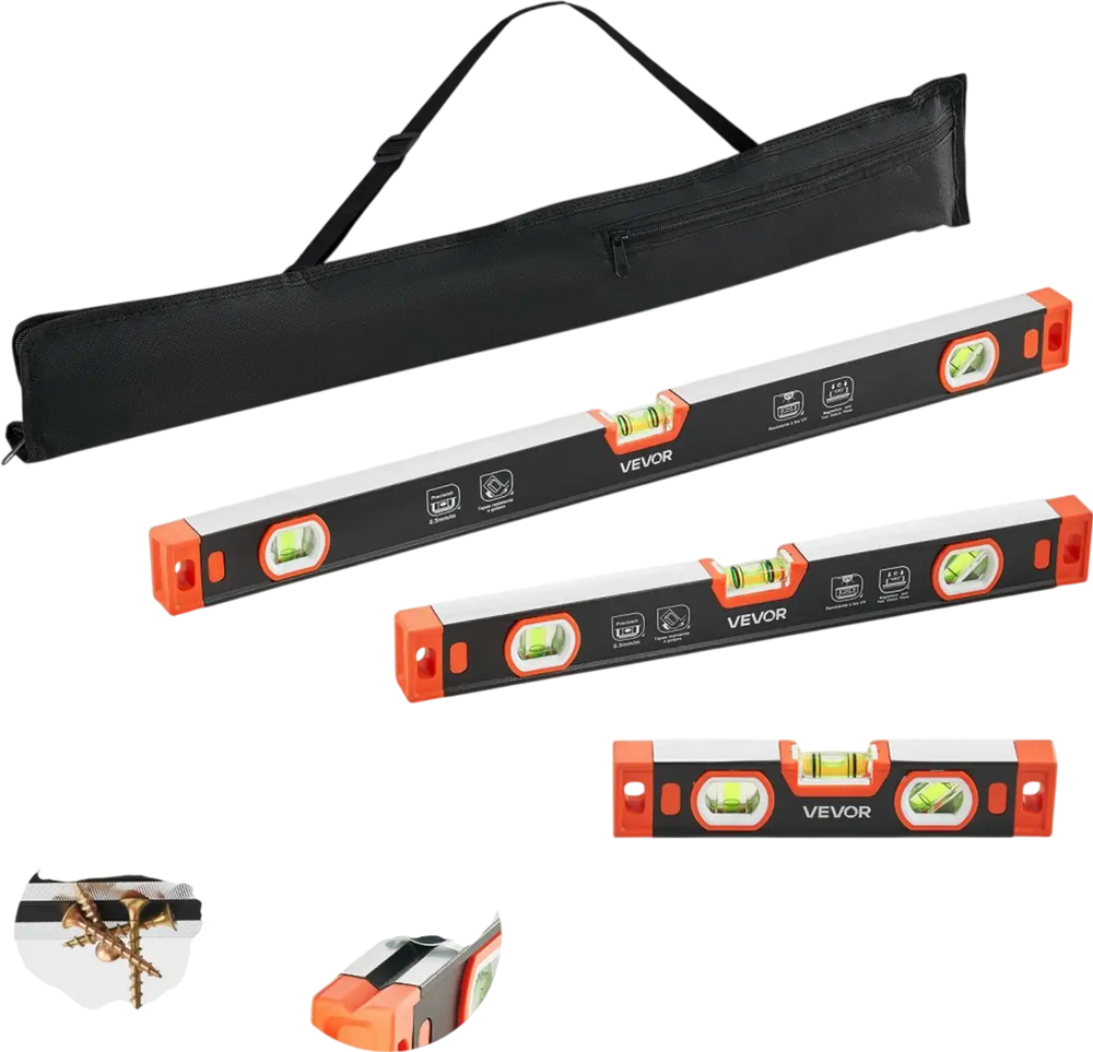 Vevor Torpedo Level 3-Piece Magnetic Aluminum Alloy Set New – FactoryPure