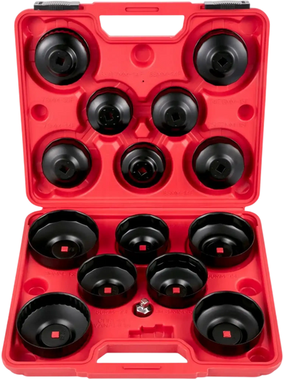 Vevor Oil Filter Socket Set 14-Pc Low Profile Steel Cap Wrench Set New ...