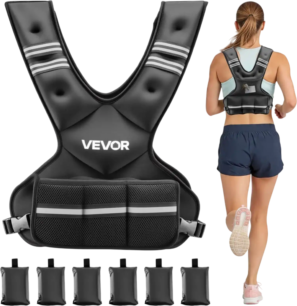 Vevor Weighted Vest Adjustable 20-32 lbs X-Shape Workout Vest with 6 W ...