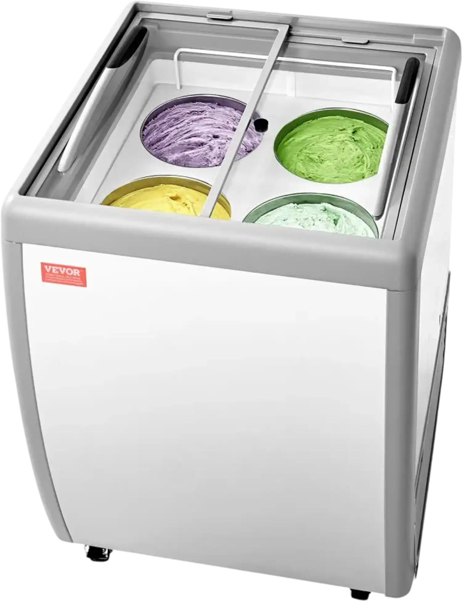 Vevor Ice Cream Display Case Commercial 5.6 Cu. Ft. Chest Freezer with ...