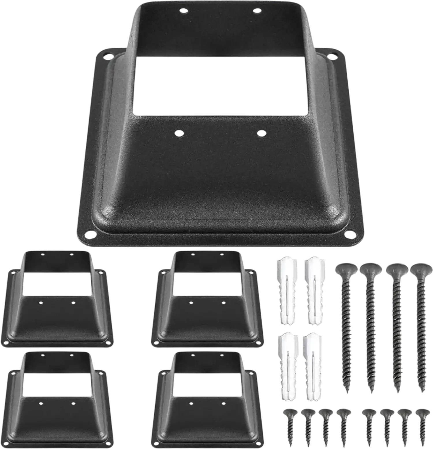 Vevor Deck Post Base 5-Pc 4x4" Black Powder-Coated Support Flange New ...