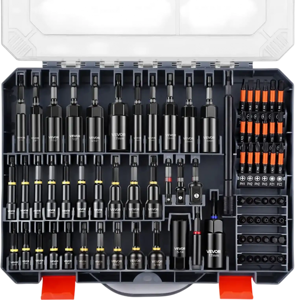 Vevor Nut Driver Set 80-Piece Magnetic Impact Metric & SAE with Storag ...