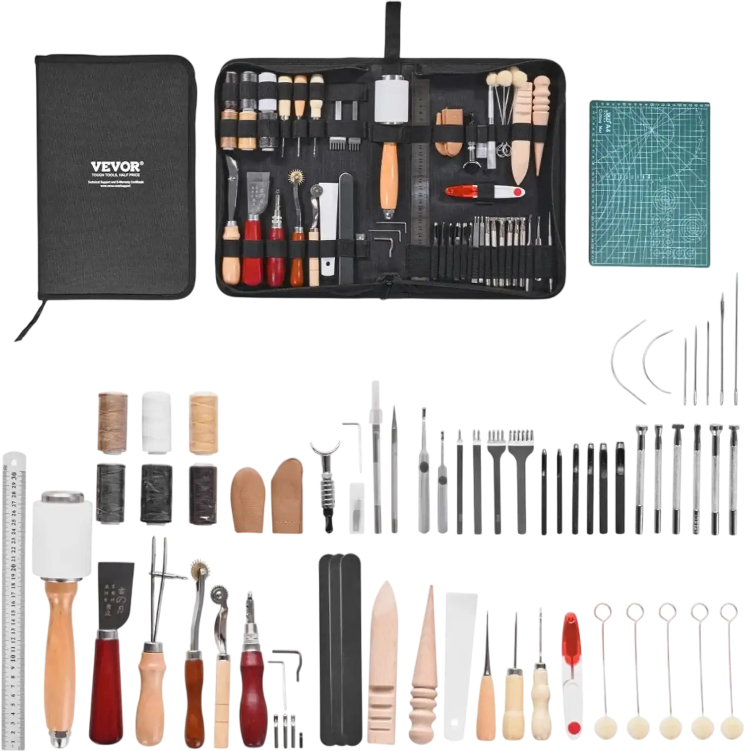 Vevor Leather Working Tools Kit 59-Piece All-in-One Set New – FactoryPure