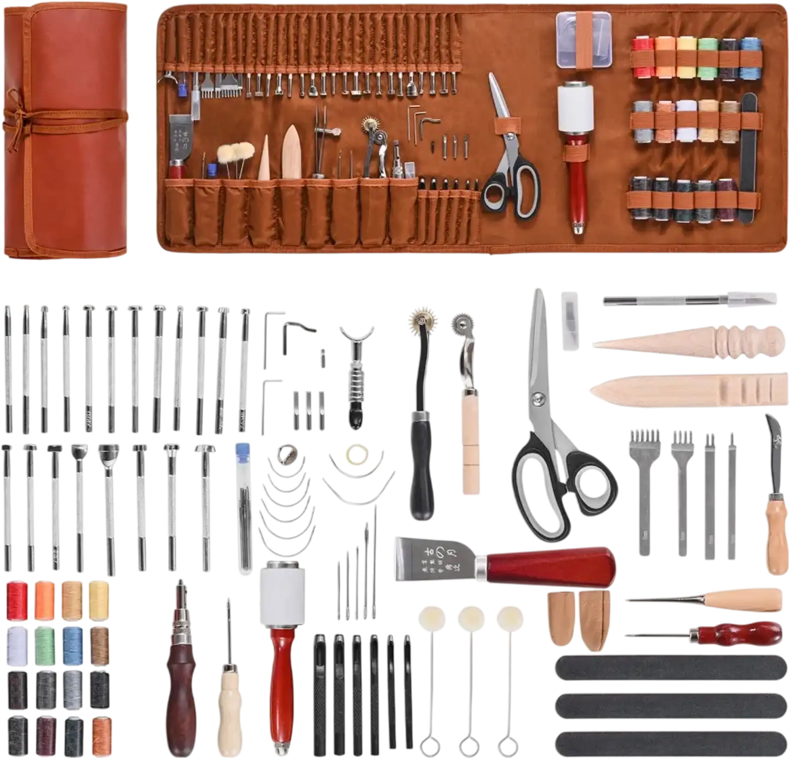 Vevor Leather Working Tools Kit 92-Piece Crafting Set with Storage Bag ...