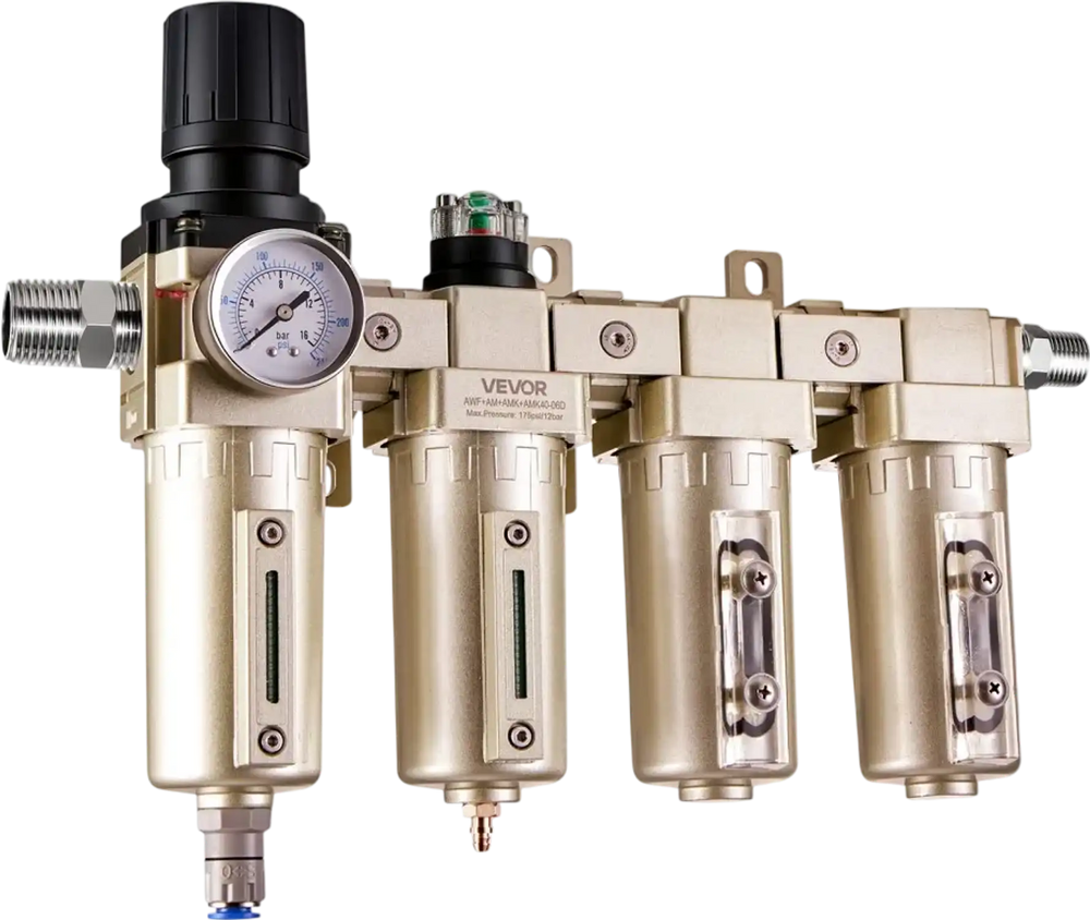 Vevor Air Compressor Filter Regulator 3/4" NPT 4-Stage Air Drying Syst ...