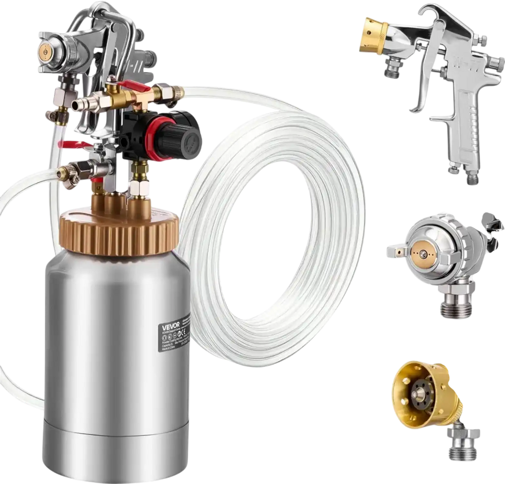 Vevor Pressure Paint Pot 0.5 Gal 2 L Paint Sprayer with Dual Spray Gun ...