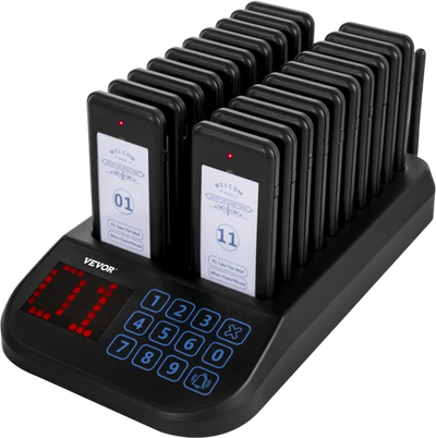 Vevor Restaurant Pager System Wireless Guest Paging System with 20 Bee ...