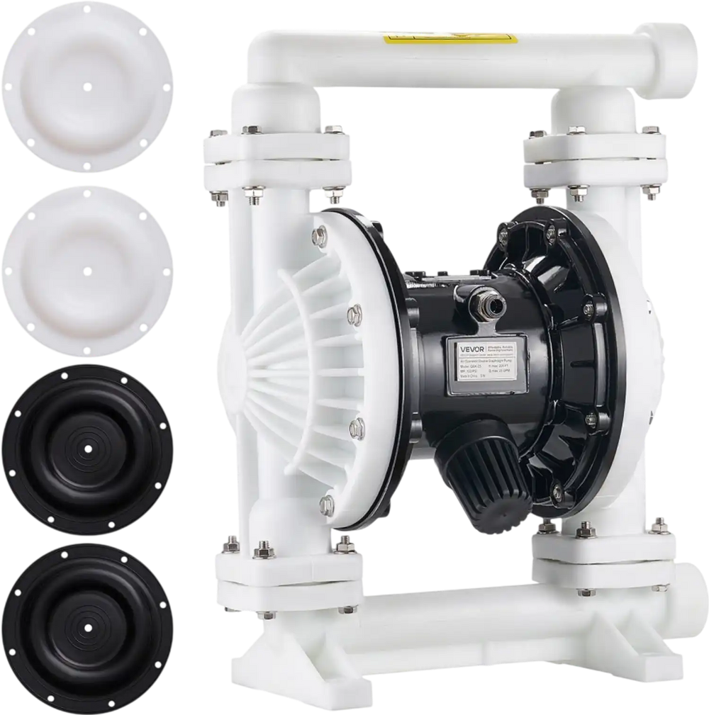 Vevor Diaphragm Pump Air-Operated Double 25 GPM 1" Ports Waste Oil Tra ...