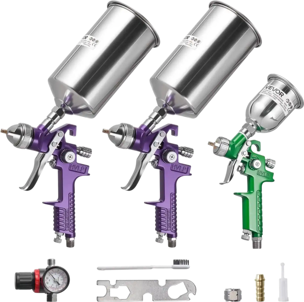 Vevor Spray Gun 3-Piece Air Spray Gun Kit New – FactoryPure