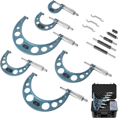 Vevor Micrometer Set 0-6" Outside Machinist Precision Measuring Tool K ...