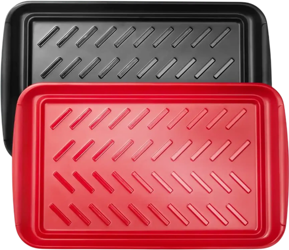 Vevor Serving Trays 2-Pack 17" x 10.35" Anti-Slip Melamine Food Trays ...