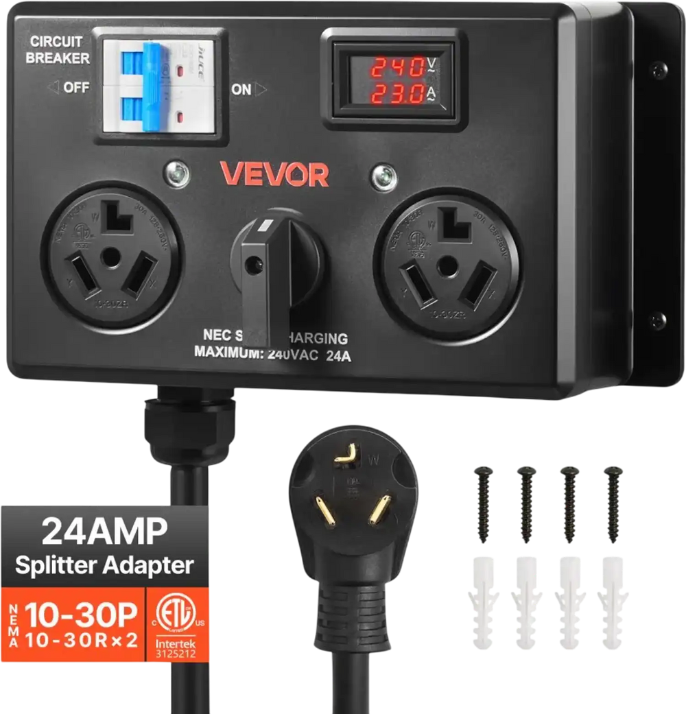 Vevor Splitter Switch Manual EV Charging Switch for Dryer & EV 240V 24 ...