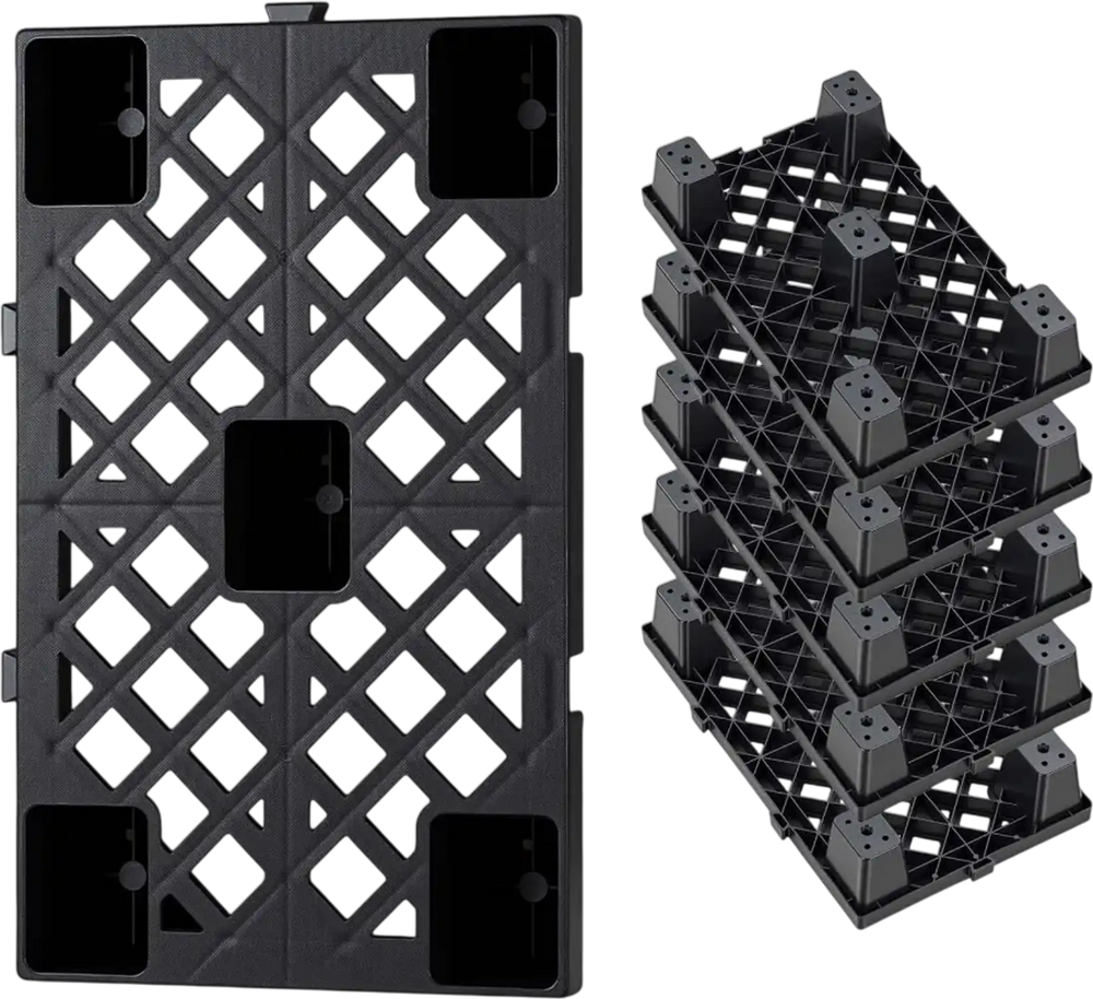 Vevor Plastic Pallets 6-Pc Basement Storage Waterproof Grid Pad 19.7 ...