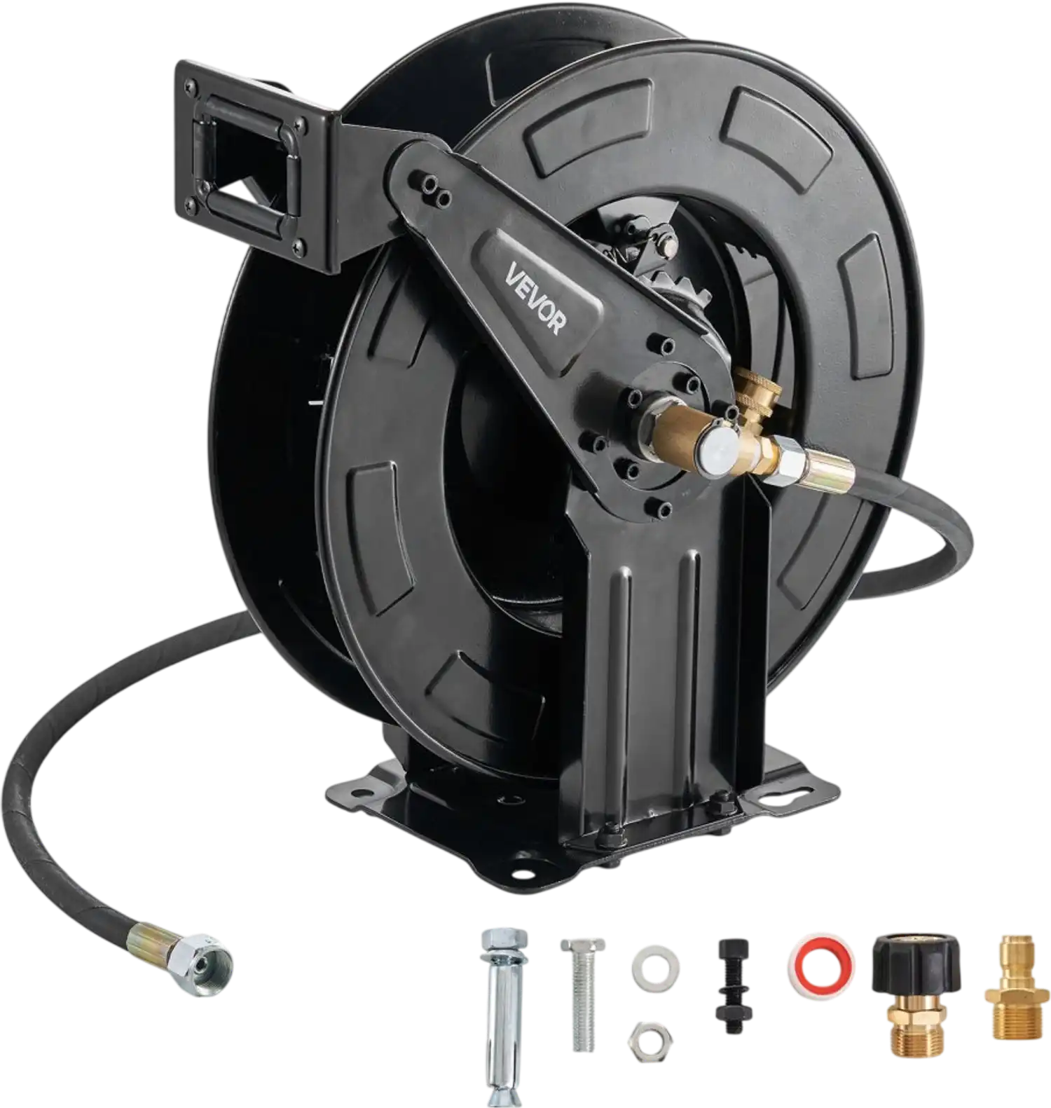 Vevor Pressure Washer Hose Reel Retractable 50' x 3/8" 4000 PSI Heavy ...
