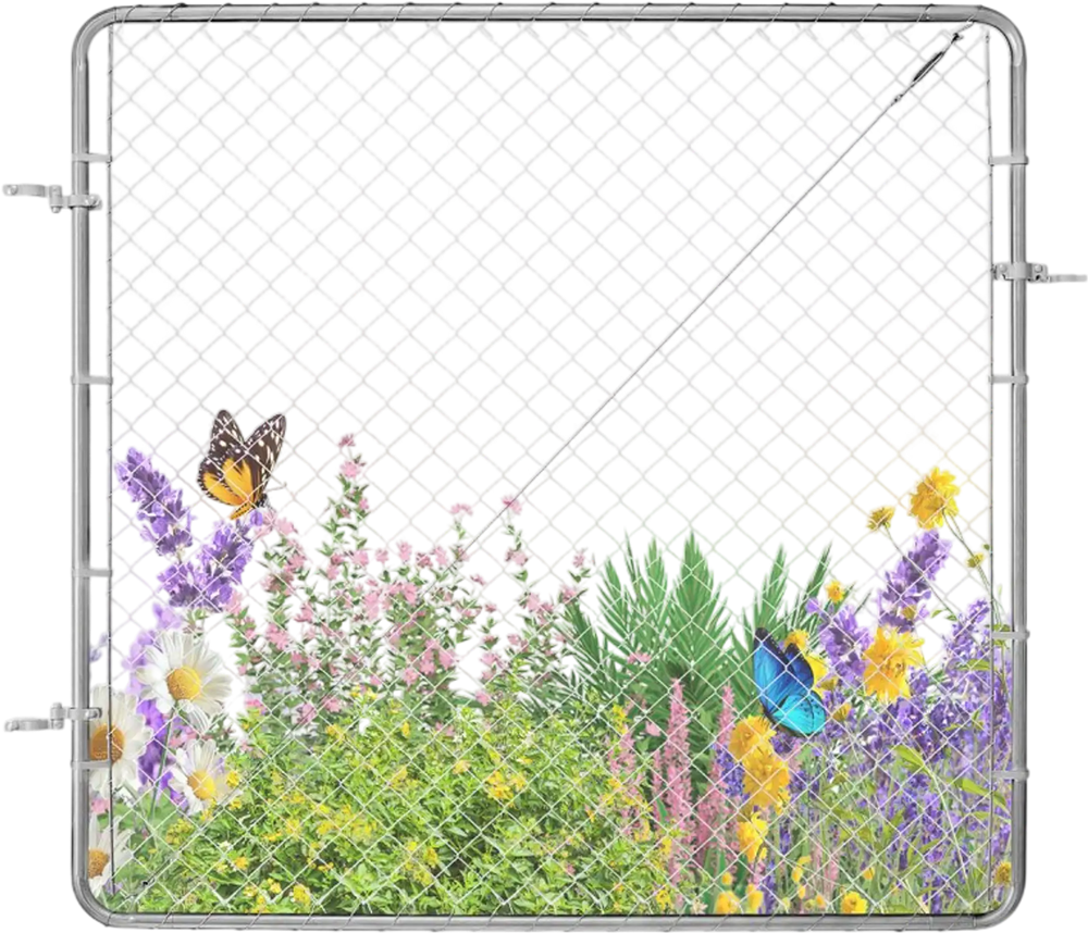 Vevor Chain Link Fence Gate Adjustable Galvanized 70 x 72" Garden Gate ...