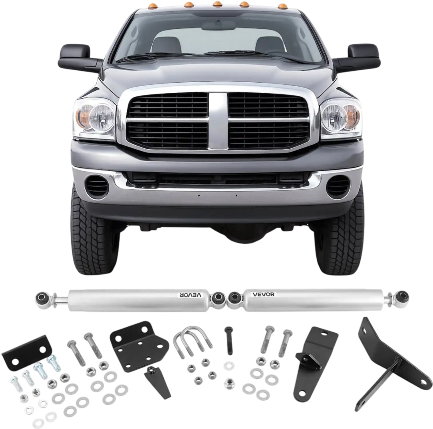 Vevor Steering Stabilizer Dual Kit for 2003-2012 Dodge Ram 2500/3500 4 ...