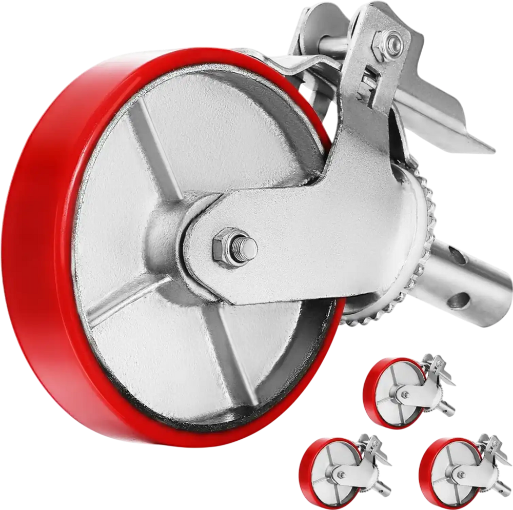 Vevor Scaffolding Casters 8" x 2" Polyurethane Swivel Wheels Set of 4 ...