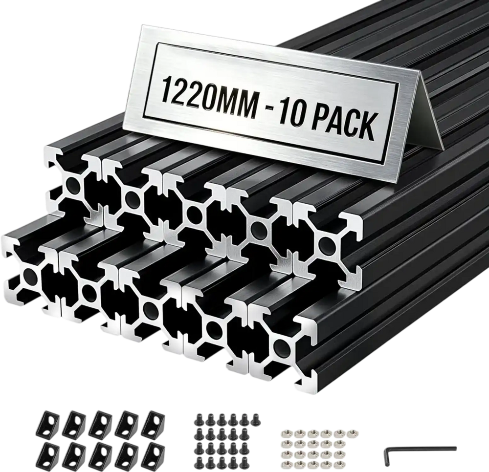 Vevor Linear Rail 10-Pc 2020 Aluminum Extrusion Profile 48" Black New ...