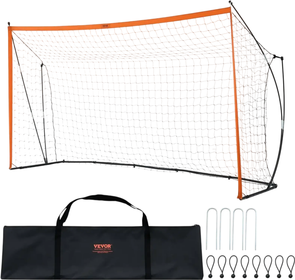 Vevor Soccer Goal 12' x 6' Portable Backyard Training Net with Carry B ...