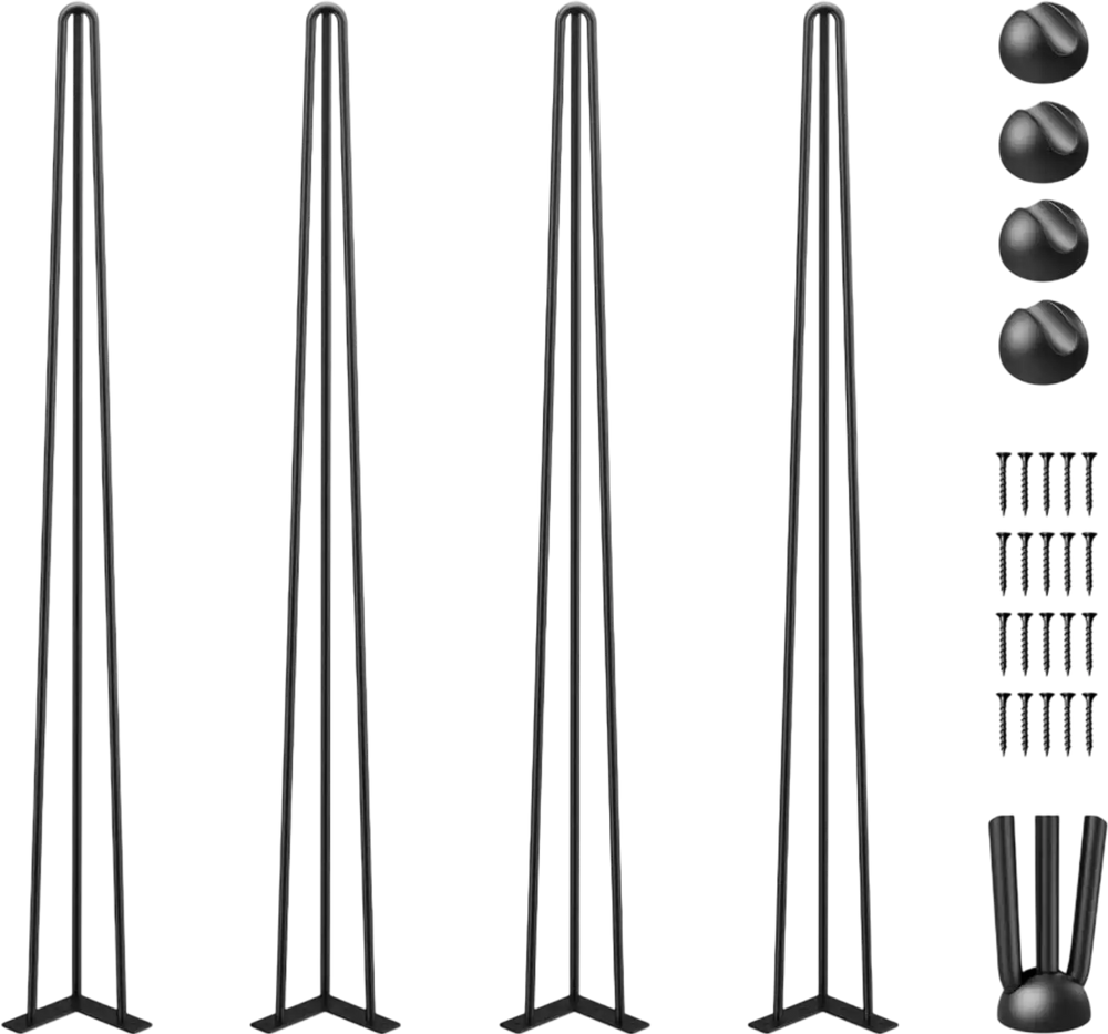 Vevor Hairpin Table Legs 40" Black Set of 4 New – FactoryPure