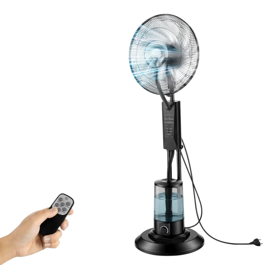 Vevor Misting Fan Standing Cooling Fan with 0.79 gal Tank Remote & Pan ...